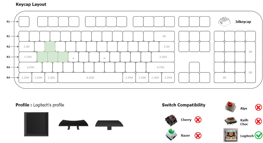 Logitech compatible – 3dkeycap